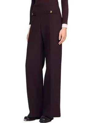 Sandro Flared Trousers - Brown