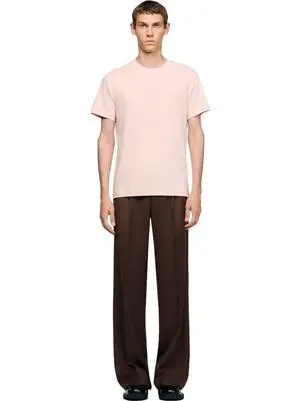 Sandro T-shirt With Heart Patch - Powder Pink