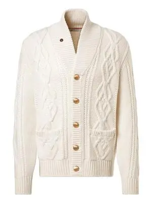Brunello Cucinelli Cable-knit Cashmere Cardigan - White