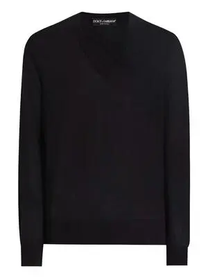 Dolce & Gabbana V-neck Cashmere Sweater - Blue