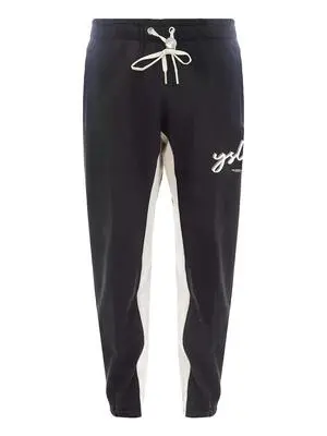 YES LONDON Panelled Drawstring Track Pants - Black
