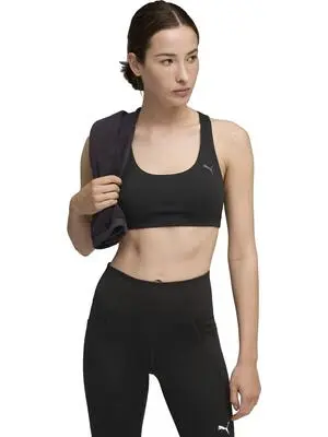 PUMA Cloudspun Ultra Soft Mid Impact Sports Bra - Black