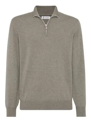 BRUNELLO CUCINELLI Cashmere Quarter-Zip Sweater
