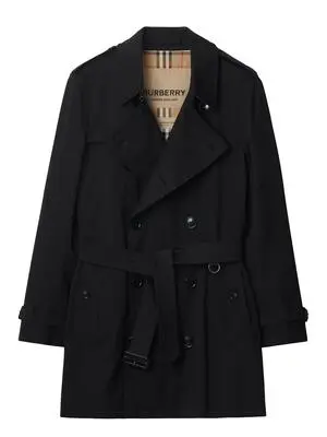Burberry Cotton Kensington Short Trench Coat - Black
