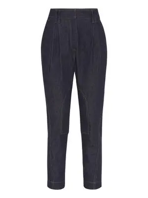 Brunello Cucinelli No-fade Denim Equestrian Trousers - Blue