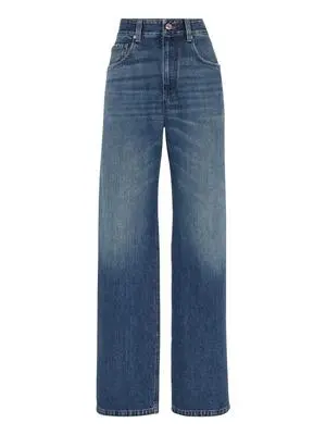 Brunello Cucinelli Monili-detail Relaxed Jeans - Blue
