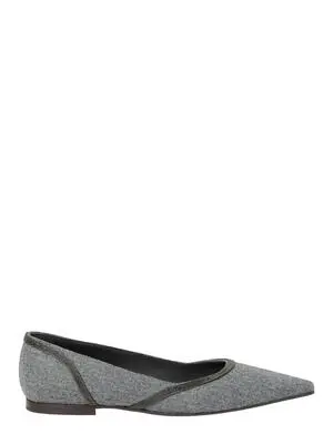 Brunello Cucinelli Virgin Wool Ballet Flats - Grey