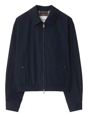 Burberry Cotton Gabardine Harrington Jacket - Navy