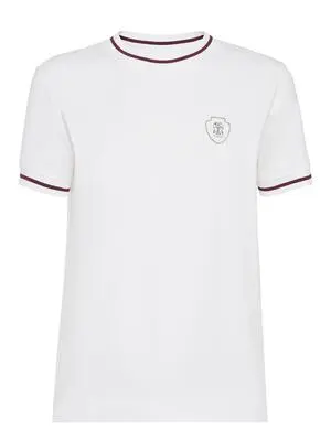 Brunello Cucinelli Cotton Jersey Logo T-shirt - White