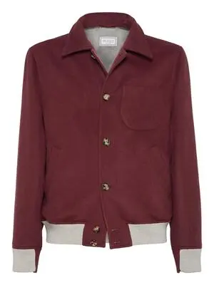 Brunello Cucinelli Wool Shirt-style Bomber Jacket - Purple