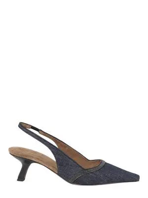 Brunello Cucinelli Denim-effect Slingback Pumps - Blue