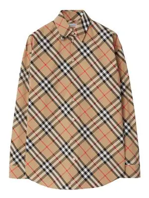 Burberry Cotton Check Relaxed Shirt - Beige