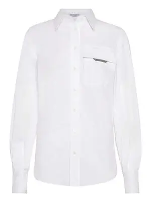 Brunello Cucinelli Stretch-cotton Shirt - White