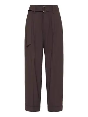 Brunello Cucinelli Wool Sartorial Baggy Trousers - Brown