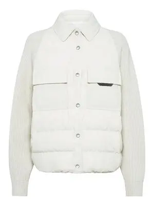 Brunello Cucinelli Down Hybrid Puffer Jacket - White