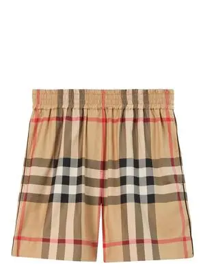 Burberry Cotton Check Shorts - Beige