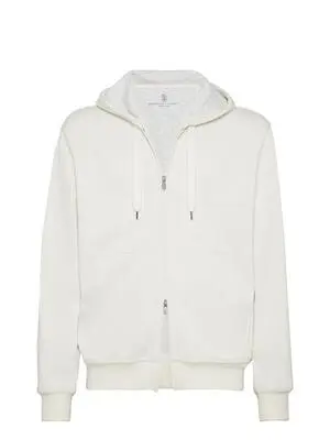 BRUNELLO CUCINELLI Cashmere-Terry Cotton Zip-Up Hoodie