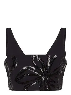 Brunello Cucinelli Embellished Crop Top - Black