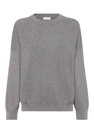 Brunello Cucinelli Cotton-blend Sparkling Vanisé Sweater - Grey