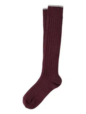 Brunello Cucinelli Cashmere Ribbed Socks - Purple