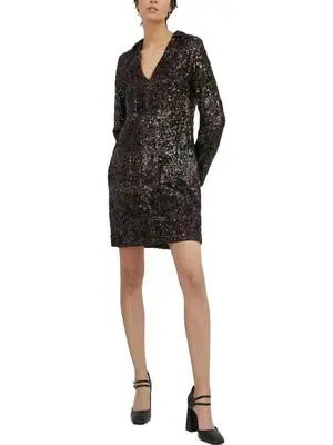SAMSOE SAMSOE Sequin-embellished Mini Dress - Brown