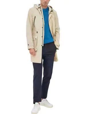Sisley Hooded Drawstring-waistband Parka Coat - Neutrals