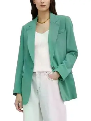 BRUUNS BAZAAR Single-breasted Button Blazer - Green