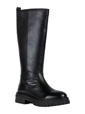 Geox Iridea Zip-detail Leather Boots - Black