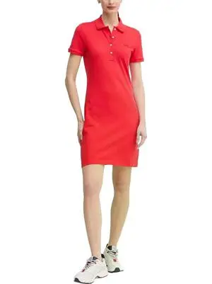 Lacoste Short-sleeve Polo Mini Dress - Red