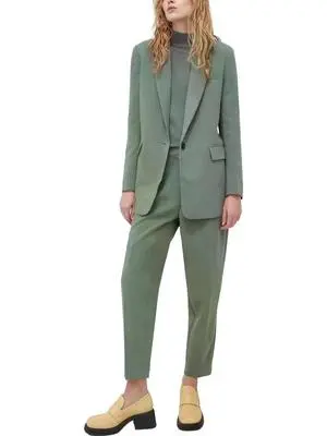 BRUUNS BAZAAR Single-button Notched-lapel Blazer - Green