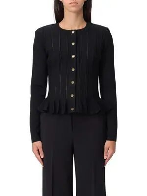 Elisabetta Franchi Long Sleeve Buttoned Sweater - Black