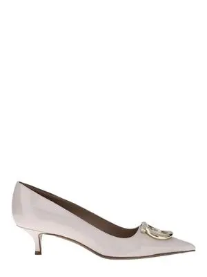 FERRAGAMO Pointed Toe Pumps - Cream