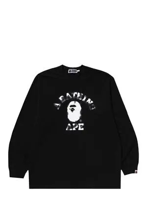 A BATHING APE College Relaxed Fit Long-sleeve Tee - Black