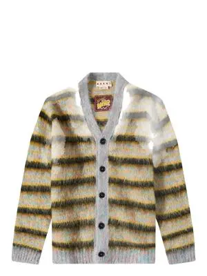 Marni V-neck Mohair Stripe Cardigan - Multicolor