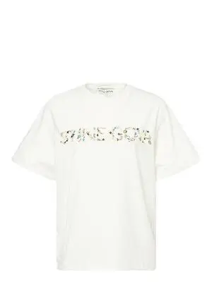 Stine Goya Logo-print Cotton-jersey T-shirt - Magnolia Garden