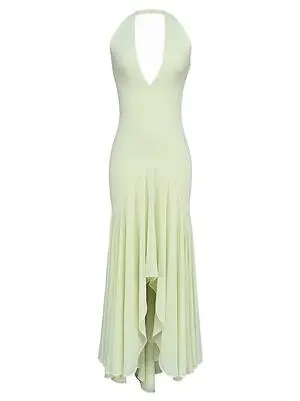 House Of Cb Halterneck Woven Maxi Dress - Pistachio