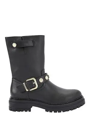 Carvela Headline Coin Faux-leather Ankle Boots - Black