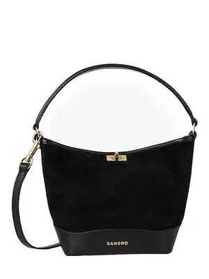 Sandro Tangoso Small Bucket Bag - Black