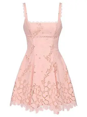 House Of Cb Floral-pattern Woven Mini Dress - Peach