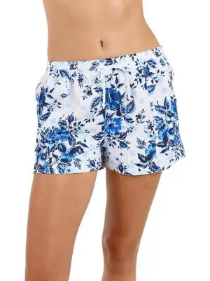 CALYPSA Calypsa Board Shorts With UPF 50+ Sun Protection Blue Blooms