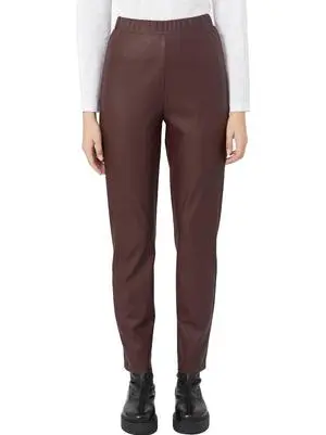 MM BY MAX MARA Echo Faux Leather Pull-on Pants - Bordeaux