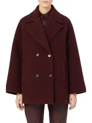 MM BY MAX MARA Obliqua Double-breasted Coat - Bordeaux