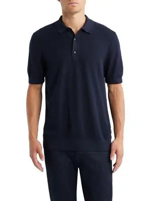 BOSS Iannotti Cotton Blend Polo Dark Blue