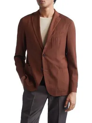 Boglioli K-jacket High-performance Virgin Wool Sport Coat - Rust