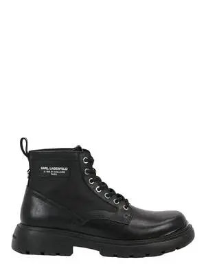 Karl Lagerfeld Lace-up Platform Boots - Black