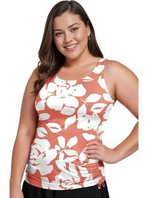 CALYPSA Maya Tankini Swim Top With Removable Cups Rusty Rose