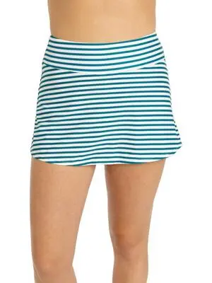 CALYPSA Short Swim Skort With Built-In Shorts Dark Jade Bay