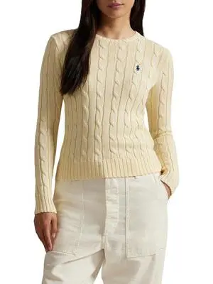 Polo Ralph Lauren Cable Stitch Cotton Sweater - Cream