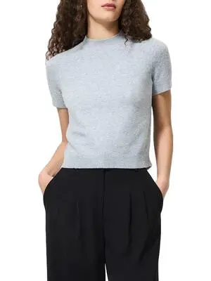 French Connection Vhari Short Sleeve Crop Sweater Light Grey