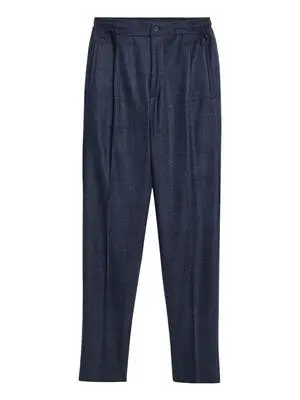 Kiton Windowpane Pleated Stretch Pants - Navy